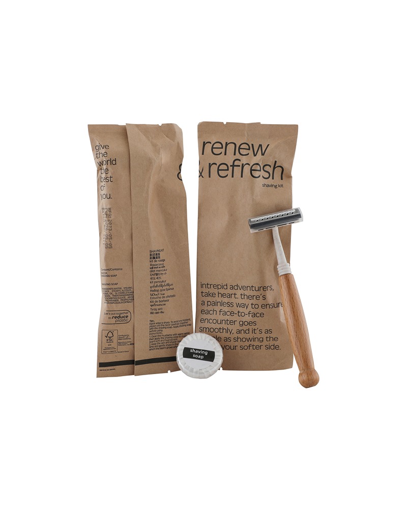 renew & refresh - sustainable Shaving Kit in Kraft paper sleeve(Bamboo ...